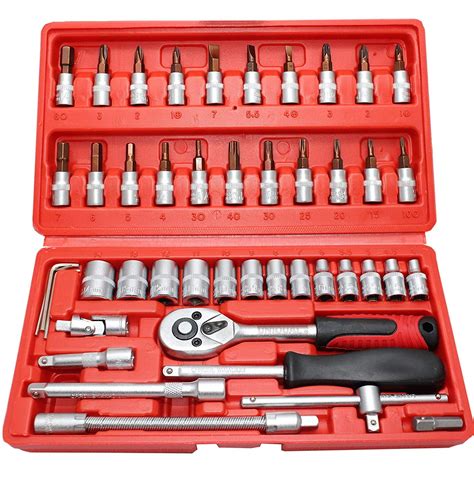 46 Piece In 1 Tool Kit Set Screwdriver And Socket Set For Home Use