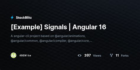Example Signals Angular 16 Stackblitz