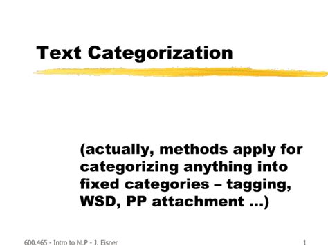 Lecture 33 Text Categorization
