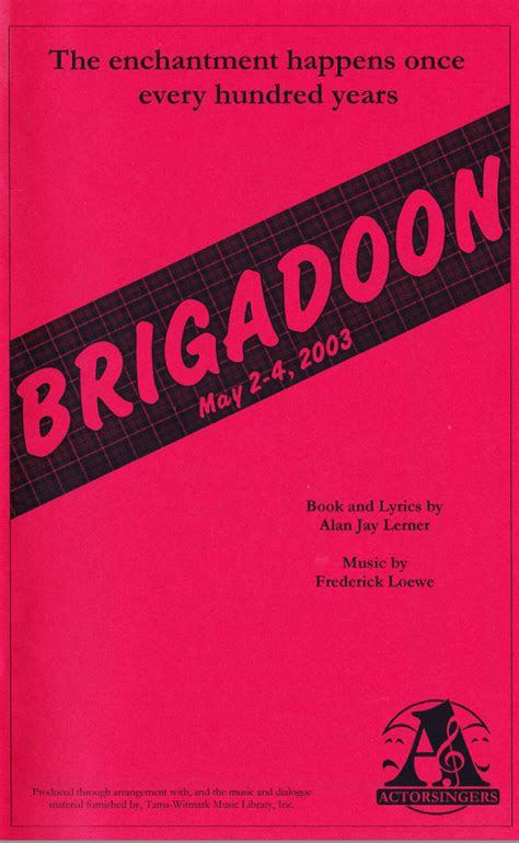 Brigadoon 2003 Actorsingers