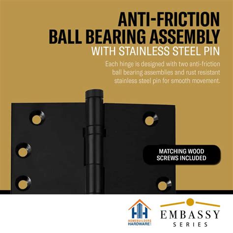 Door Hinge 4 X 4 Inch Solid Brass Ball Bearing Black Us19 Homebuilders Hardware