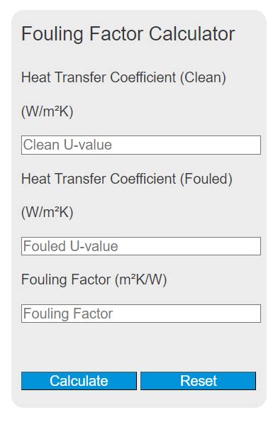 Fouling Factor Calculator Calculator Academy