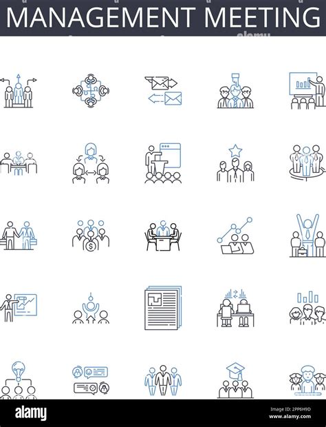 Management Meeting Line Icons Collection Executive Gathering Gathering Of Leaders