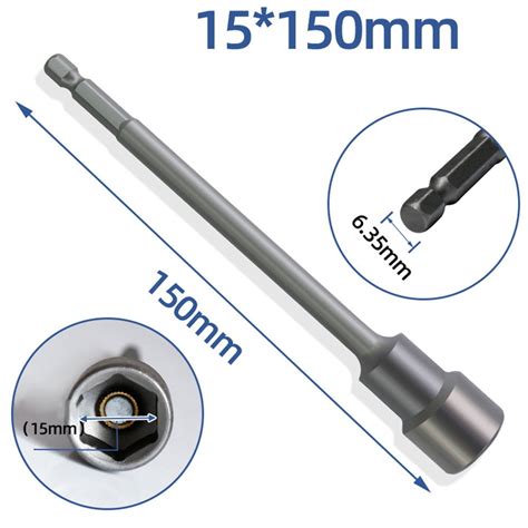 1pc 150mm Hexagon Nut Driver Drill Bit Adapter Socket Wrench Extension