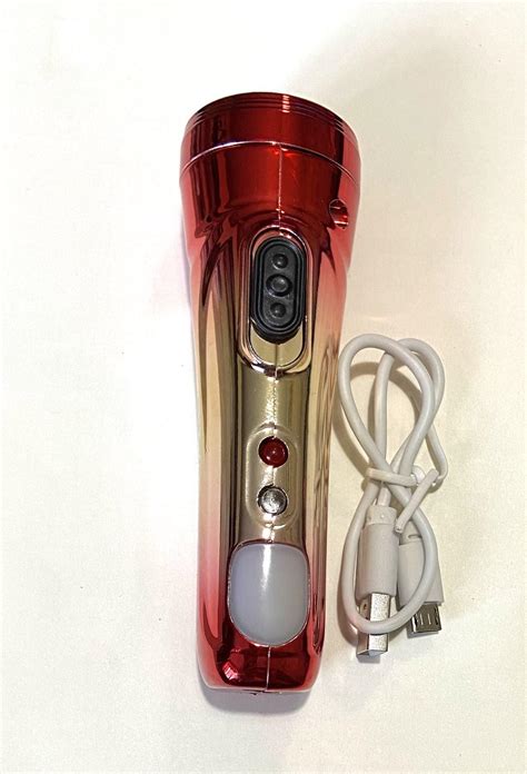 ᐉ Ліхтар ручний акумуляторний світлодіодний 8688 з бічним підсвічуванням і Usb зарядкою Червоний