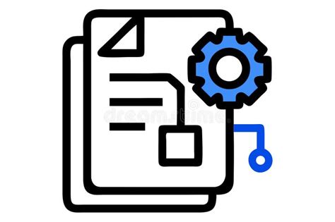 Document And Gear Vector For Process Optimization Stock Illustration Illustration Of Document