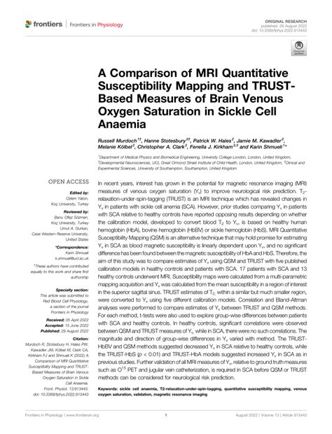 Pdf A Comparison Of Mri Quantitative Susceptibility Mapping And Trust Based Measures Of Brain