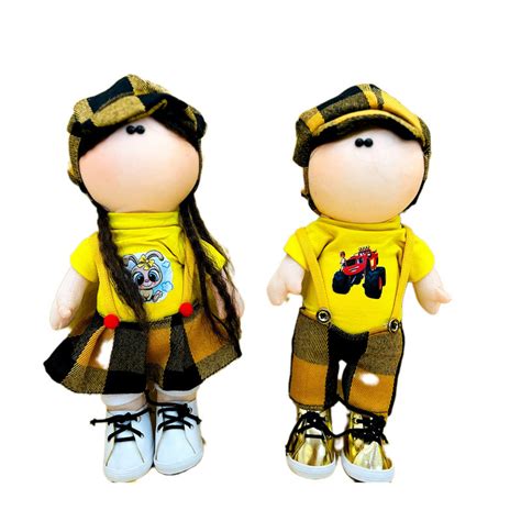 قیمت و خرید عروسک مدل دختر و پسر ارتفاع 30 سانتی متر بسته 2 عددی