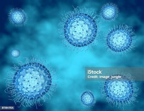 바이러스 세포 질병 및 질병 개념 추상 블루 3d 배경 0명에 대한 스톡 사진 및 기타 이미지 0명 3차원 형태 감기와 독감 Istock