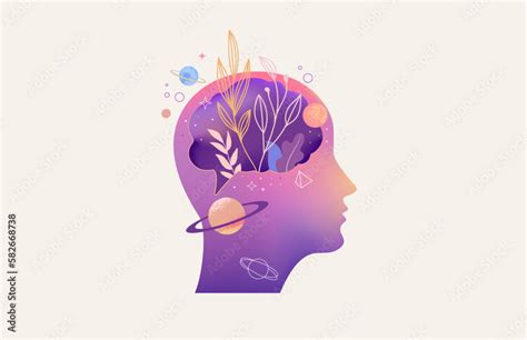 Psychology Dream Mental Health Concept Illustration Brain