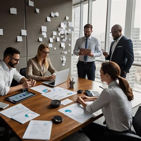 Brainstorming Of Diverse Team Corporate Coworkers Collaborating On A