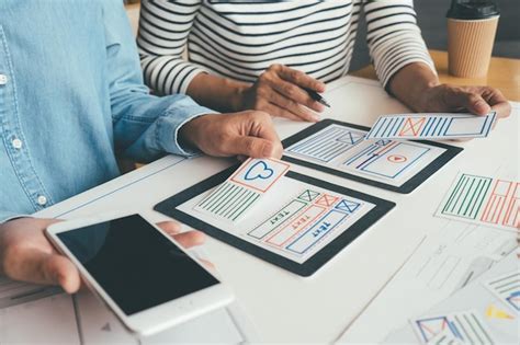 Premium Photo Creative Web Designer Planning Application And Developing Template Layout Framework