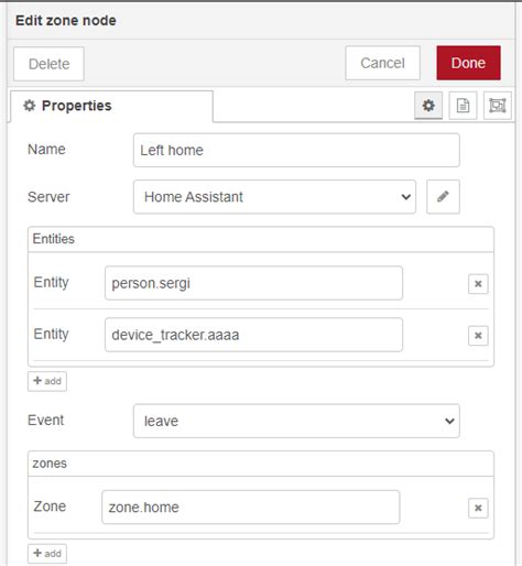 Zone Node In Node Red Not Being Triggered Node Red Home Assistant