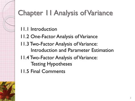 Ppt Chapter 11 Analysis Of Variance Powerpoint Presentation Free