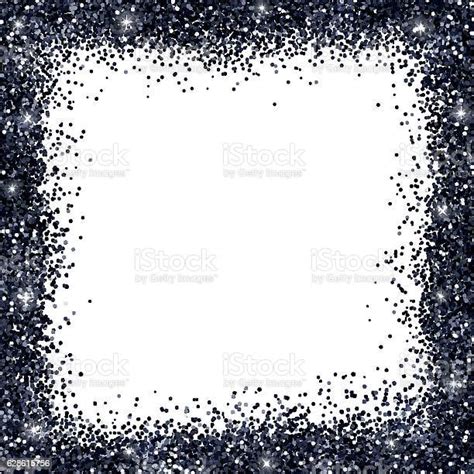 กรอบเส้นขอบแวววาวสีดํา ภาพประกอบสต็อก ดาวน์โหลดรูปภาพตอนนี้ กรอบ องค์ ประกอบ กระพริบ