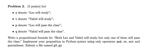 Solved Problem Points Let S Denote Leo Will Chegg Com