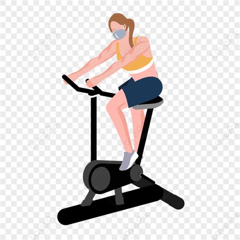 손으로 그린 만화 자전거 피트니스 그림적합노랑 Png 일러스트 무료 다운로드 Lovepik