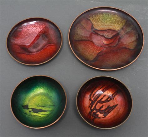 Sold Price Johansen Norway Enamel On Copper 4 Pcs Invalid Date Est