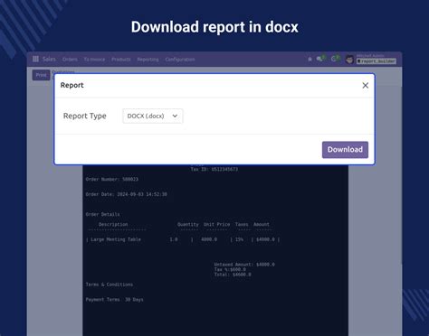 Odoo Docx Report Builder Webkul