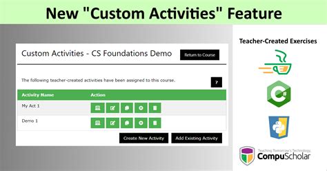 New Custom Activities Feature Compuscholar
