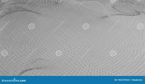 Wireframe Render In D Illustration Colorless On White Abstract Stock Illustration