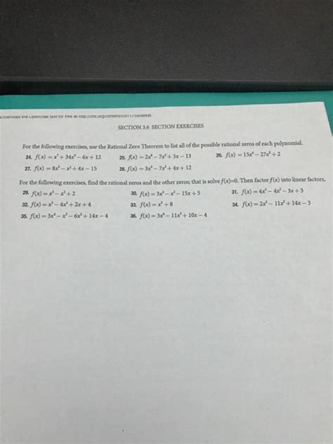 Solved Section 36 Zeros Of Polynomial Functions 36 Section