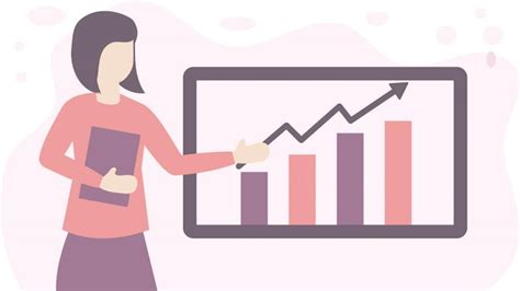 Premium Vector A Woman Holding A Pen And A Graph With The Graph Graph Above It