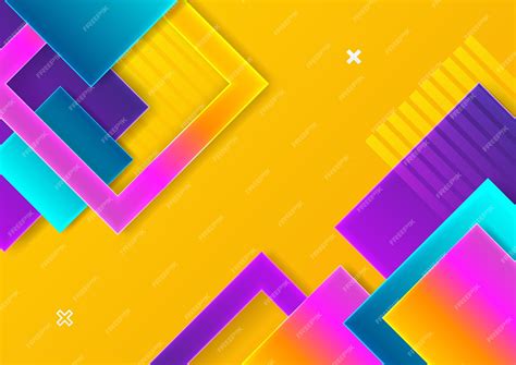 Premium Vector Colourful Abstract Background Geometric Shapes Vector Technology Background For