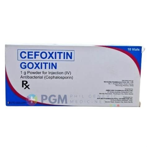 Cefoxitin 1g Powder For Suspension Vial 10s Philippine Generic Medicine