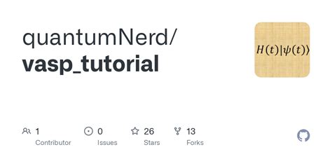 GitHub QuantumNerd Vasp Tutorial