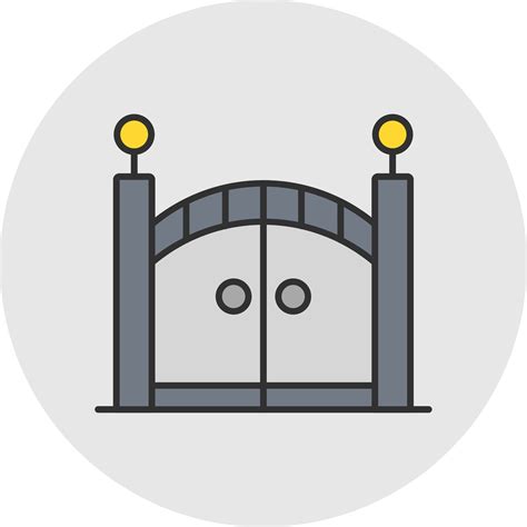 Gate Line Filled Light Circle Icon 38977031 Vector Art At Vecteezy