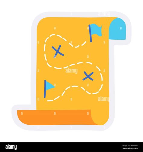 Plan Strategy Map Blueprint Scheme Plot Planning Single Isolated Icon With Sticker Outline Cut