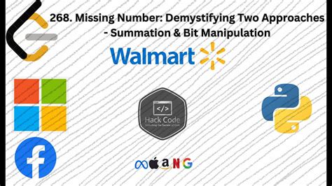Leetcode 268 Missing Number Demystifying Two Approaches Summation