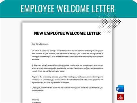 New Employee Welcome Letter New Hire Welcome Letter Probiztemplates