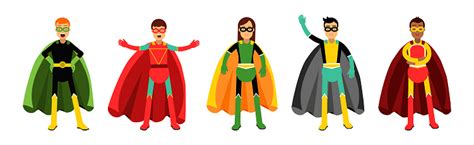 남자와 여자 슈퍼 히어로 망토를 입고 슈퍼 파워 벡터 세트 개념에 대한 스톡 벡터 아트 및 기타 이미지 개념 구조 권위 Istock