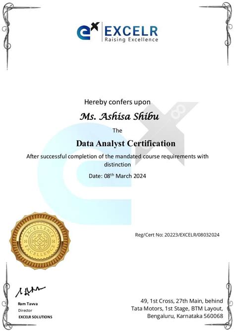 Ashisa Shibu On Linkedin Dataanalytics Certification
