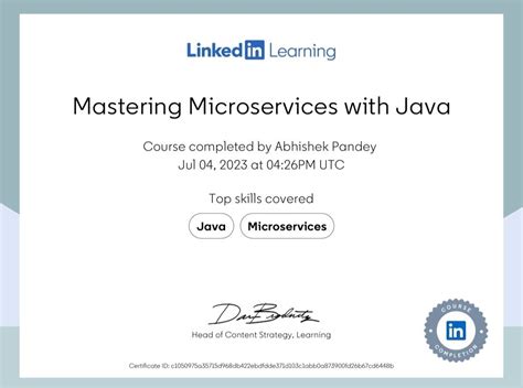 Hello Connections I Have Completed This Hands On Skill Microservices