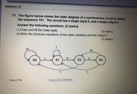 Solved Question 10 C1 The Figure Below Shows The State