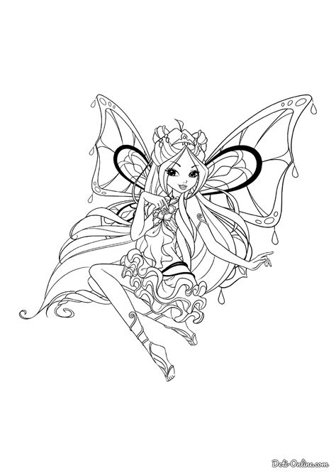 Раскраска Винкс Флора 8 сезон распечатать или скачать