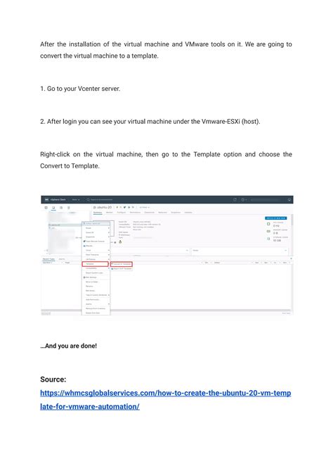 How To Create The Ubuntu 20 Vm Template For Vmware Automation Pdf