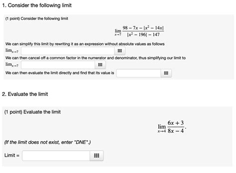 Consider The Following Limit Point Consider The Following Limit Ix Ixz Xl Lim X Ix
