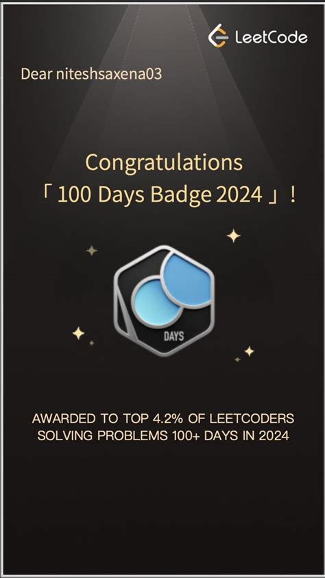 Nitesh Saxena On Linkedin Leetcode Topperformer Problemsolving