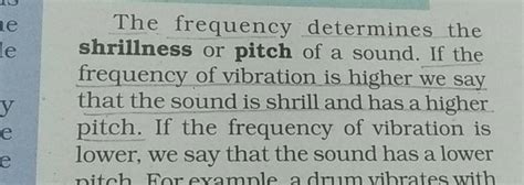 The Frequency Determines The Shrillness Or Pitch Of A Sound If The Frequ