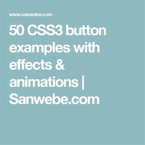 50 Css3 Button Examples With Effects And Animations
