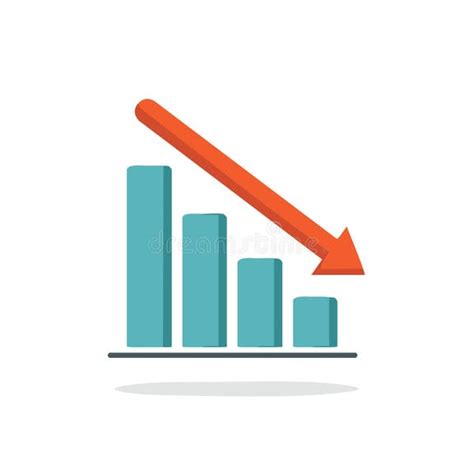 Bar Chart With A Declining Arrow Representing Decrease Business Finance Economic Recession