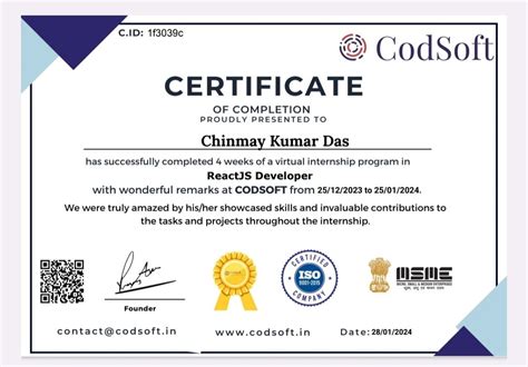 Chinmay Kumar Das On Linkedin Reactjs Codesoft Webdevelopment Cip