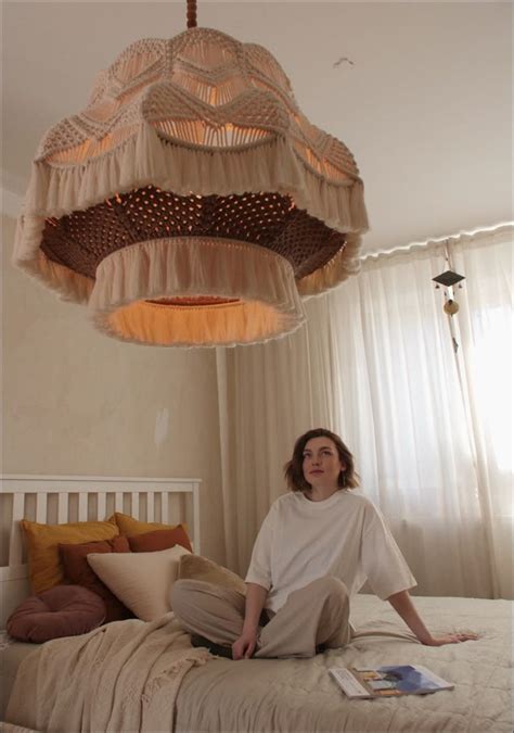 Macrame Lampshade Макраме люстра абажур светильник Макраме Абажур Ремесла