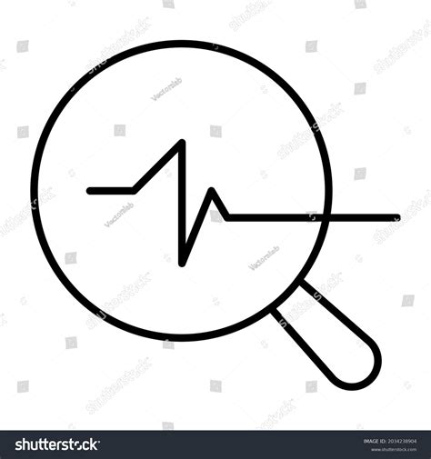 Polyline Chart Under Magnifying Glass Showing Stock Vector Royalty Free 2034238904 Shutterstock