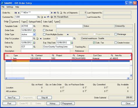 Create Job Related Sales Orders In Sage 300