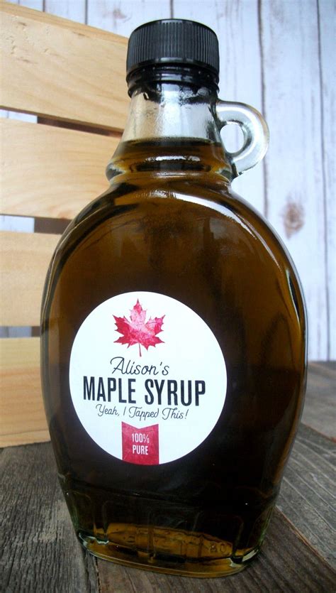 Custom Maple Syrup Labels Are Printed With Your Text A Perfect T